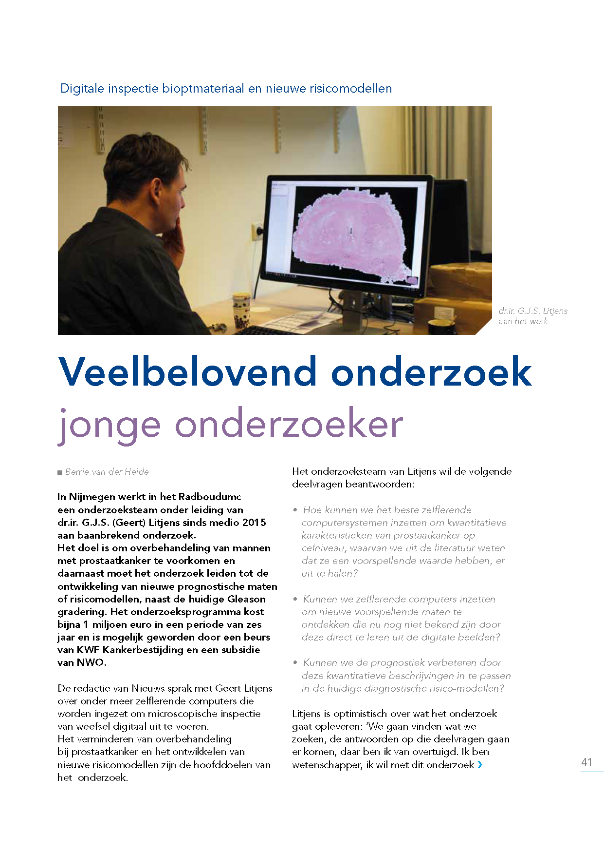 Interview with Prostate Cancer Patient Foundation | Geert Litjens